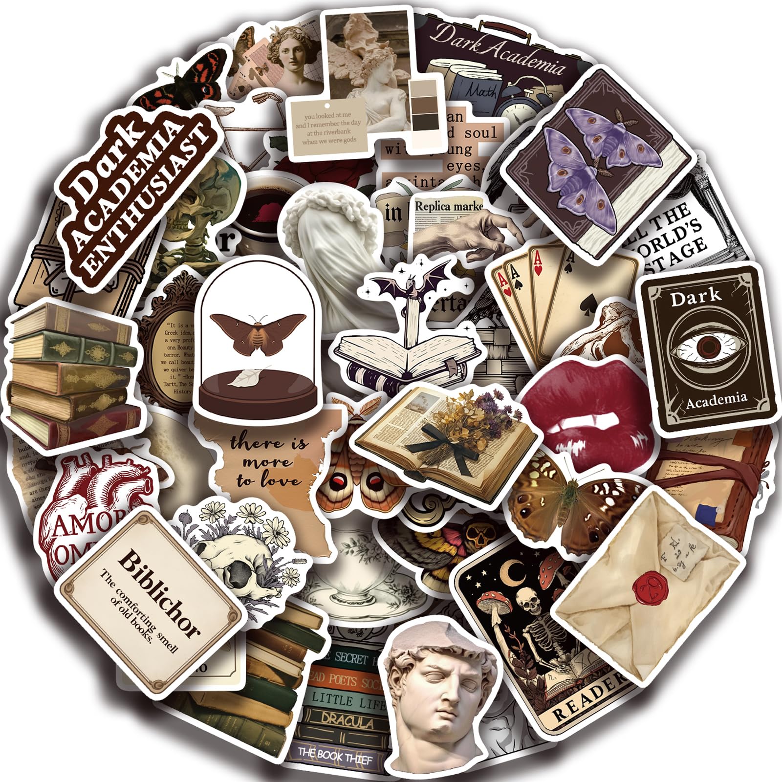 Amazon.com: 50 Pcs Dark Academia Stickers, Dark Academia Decor, Vintage ...
