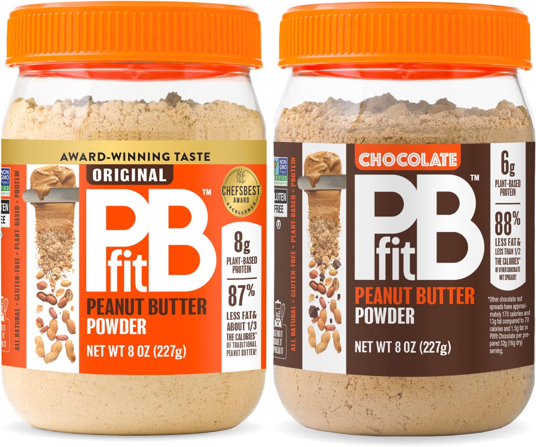 Amazon.com : PBfit Peanut Butter Powder - Original & Chocolate - 87% ...
