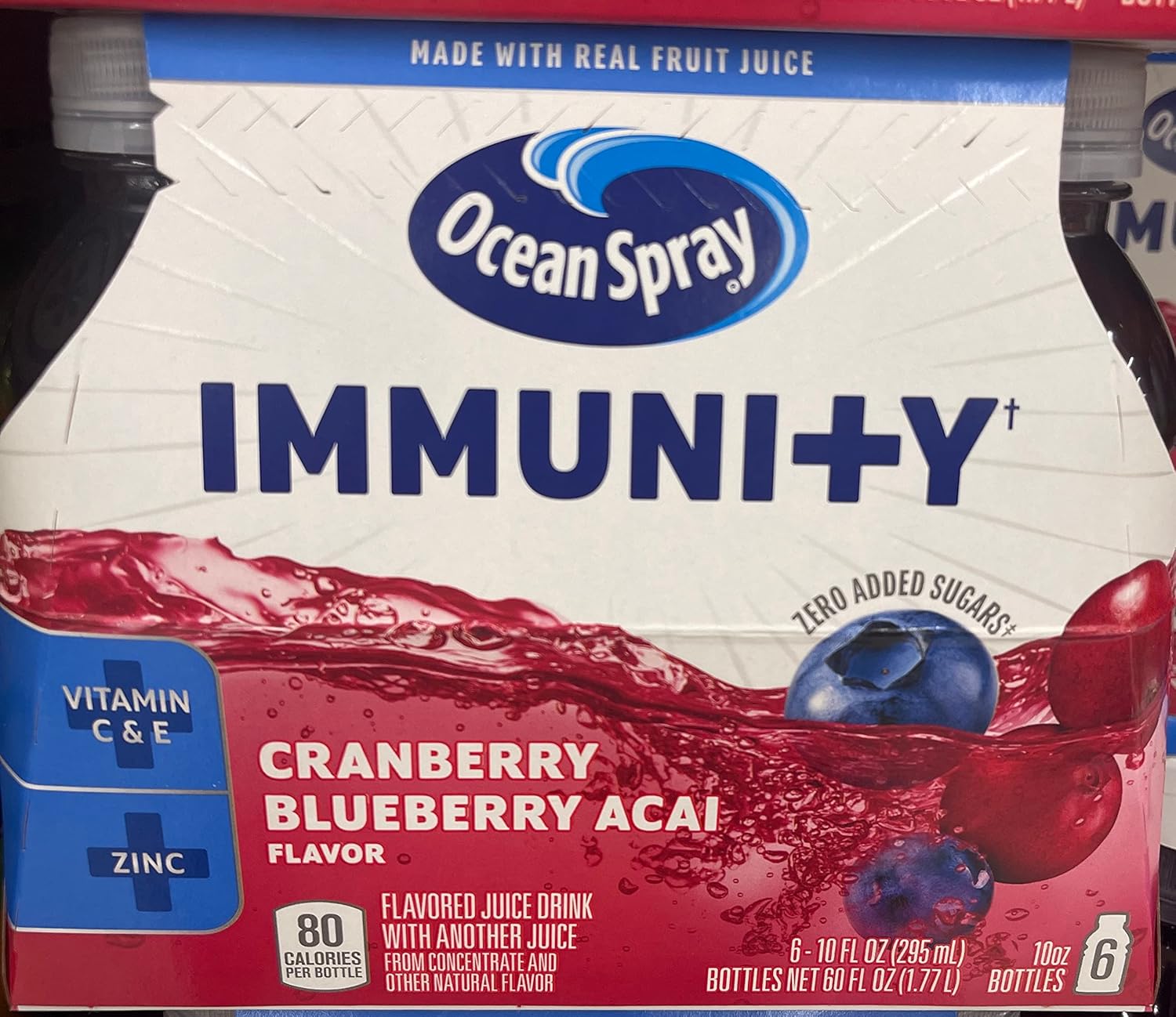Amazon.com : Ocean Spray Immunity Cranberry Bluberry Acai Juice, 10 fl ...
