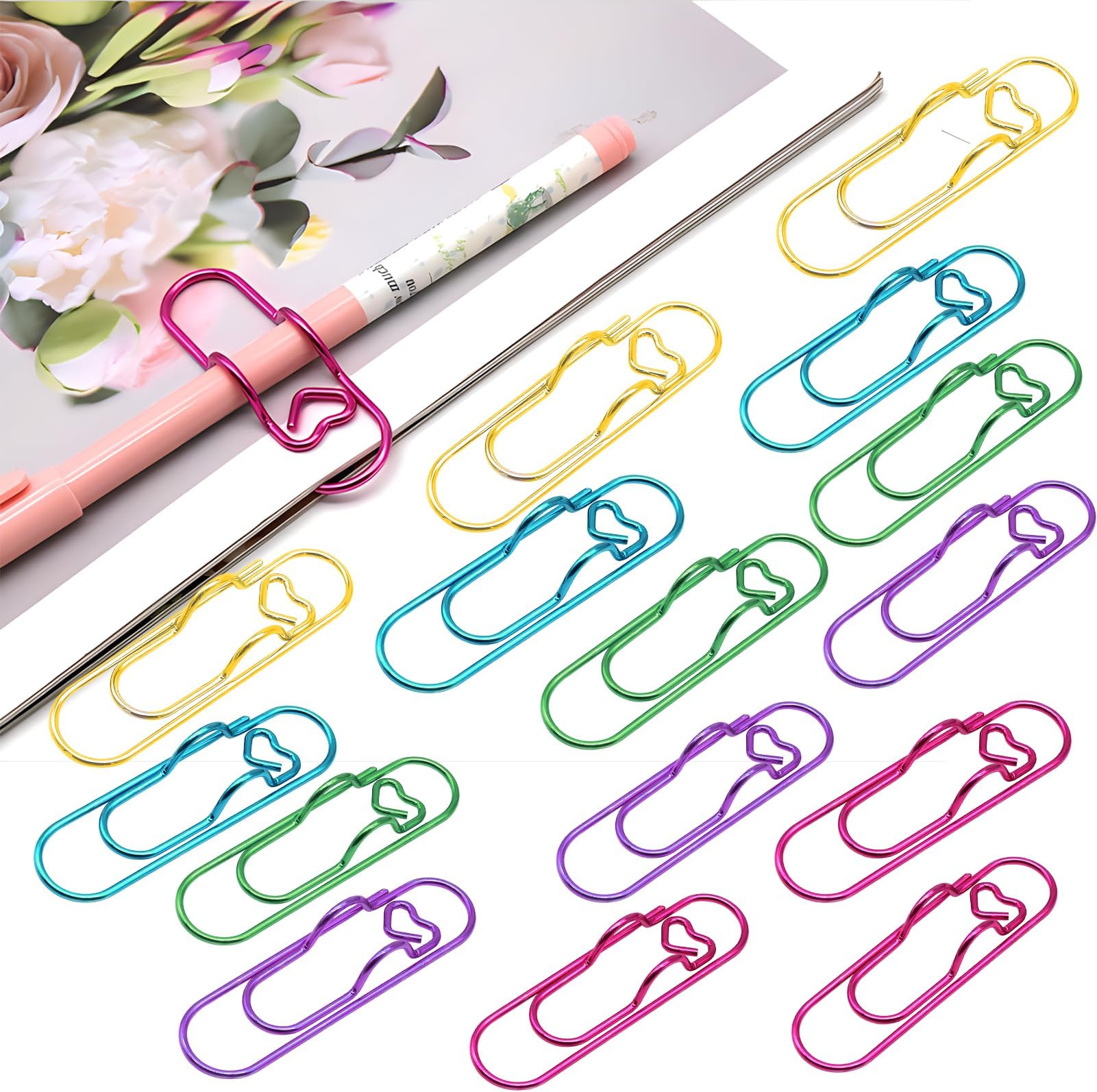 Amazon.com : Zrwcvxy Metal Pen Clips and Holders 15 Pack Colorful for ...