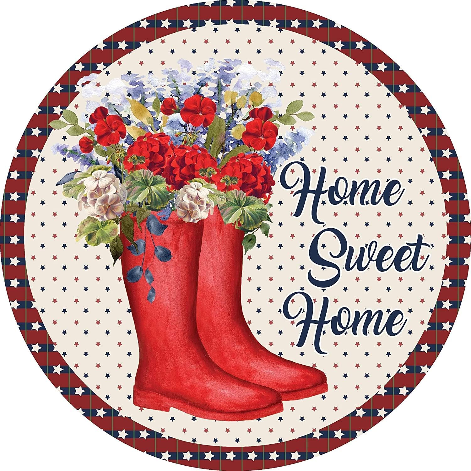 Amazon.com: FixeLLD Round Metal Tin Sign Rustic Wall Decor Summer ...