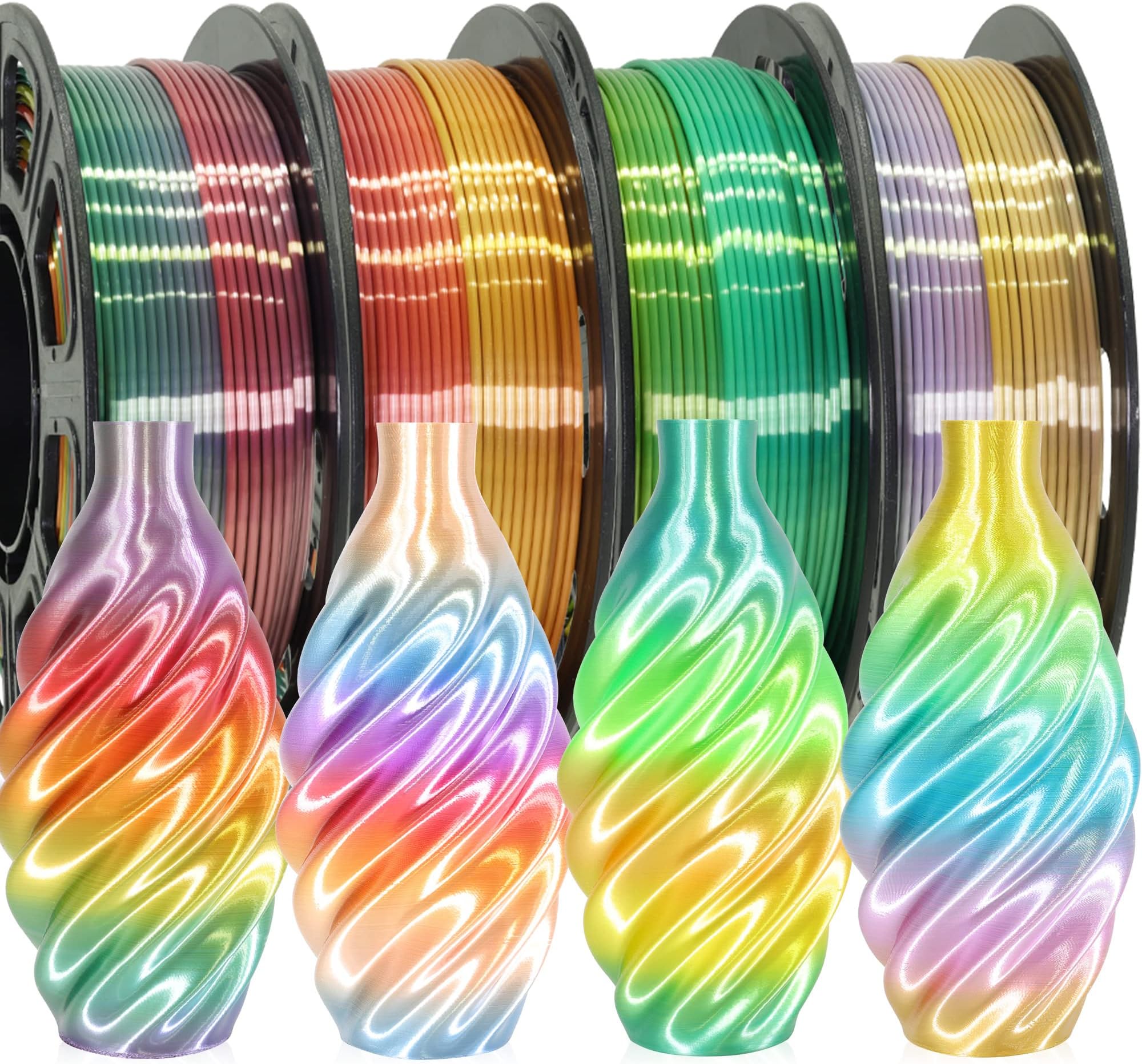 Amazon.com: MKOEM 4 Types Rainbow Multi Colored Fast Color Change PLA ...
