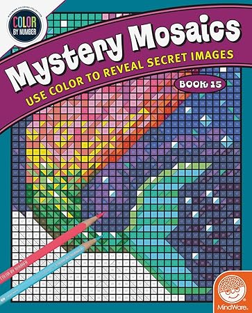 Amazon.com: MindWare Color by Number Mystery Mosaics: Book 15 : Toys ...