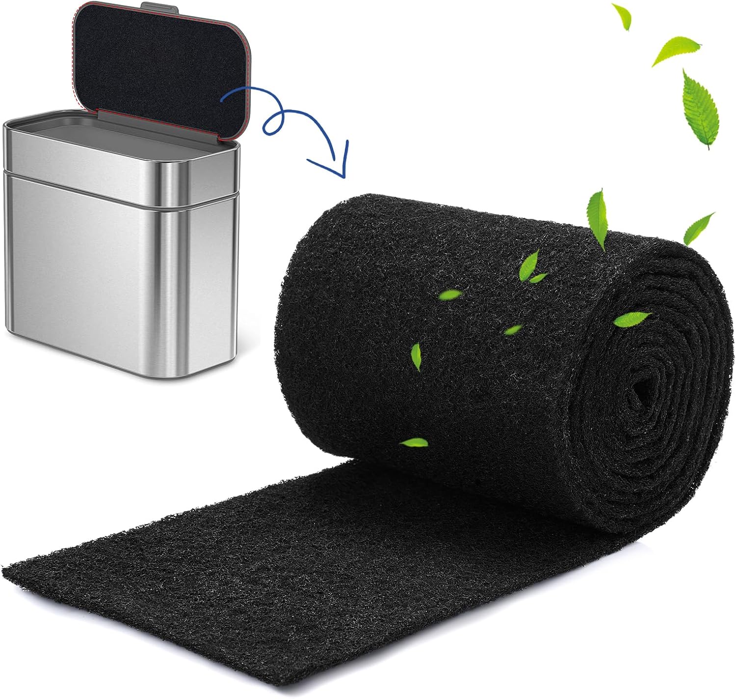 Amazon.com: Reallnaive Square Compost Bin Charcoal Filters 78.7 x 5.5 ...