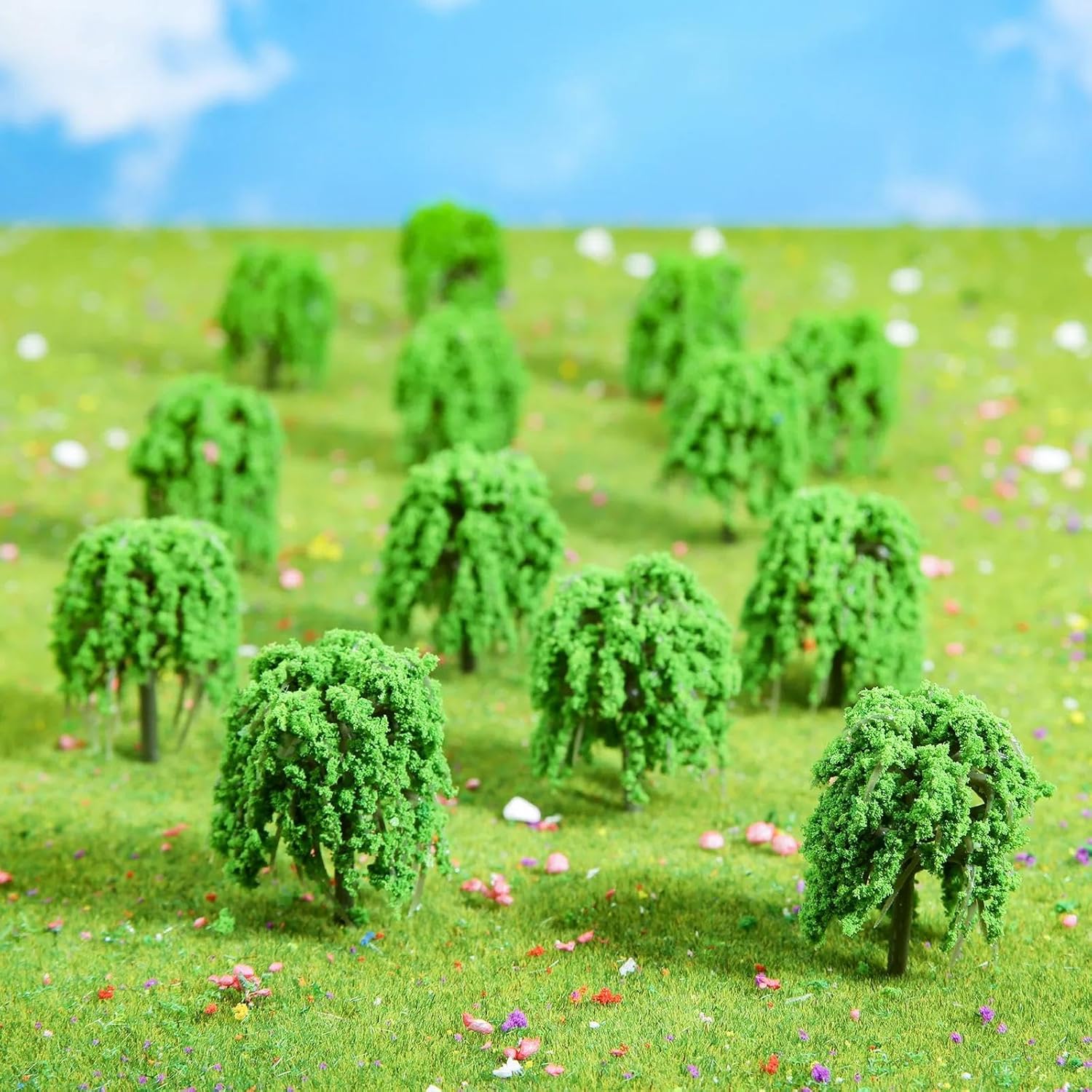 Amazon.com: Miniature Trees for Villages,20Pcs 5cm Green Willow Tree ...