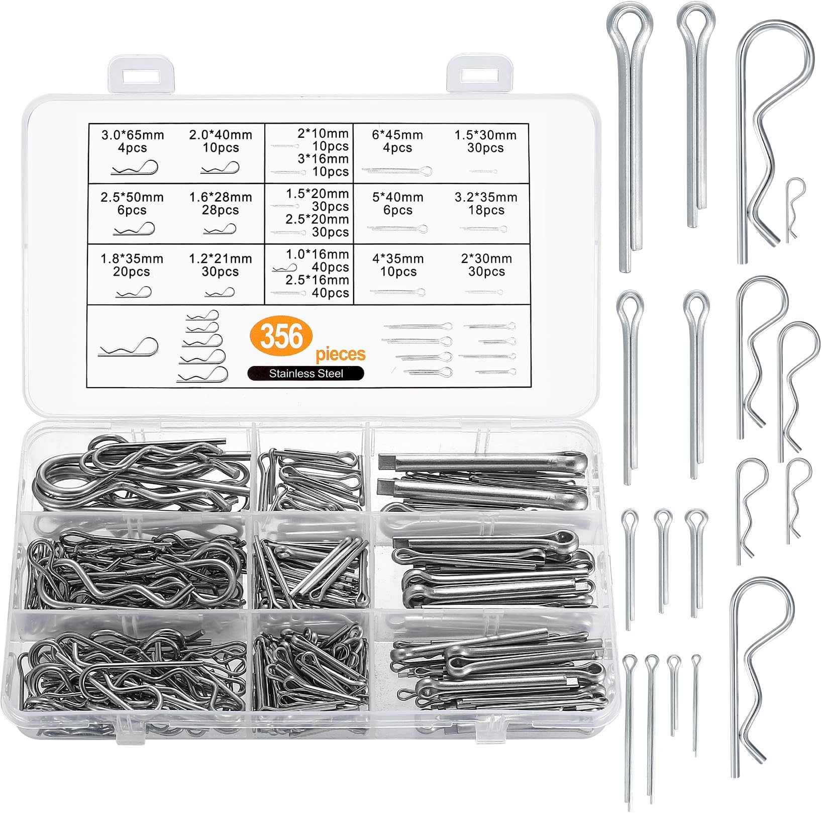 sourcing map Clip Pins 3.5mm Wire Carbon Steel 75mm Length Trailer R ...