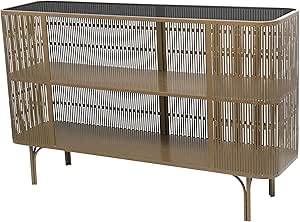 Amazon.com: Deco 79 Metal Art Deco Inspired 1 Shelf Console Table with ...