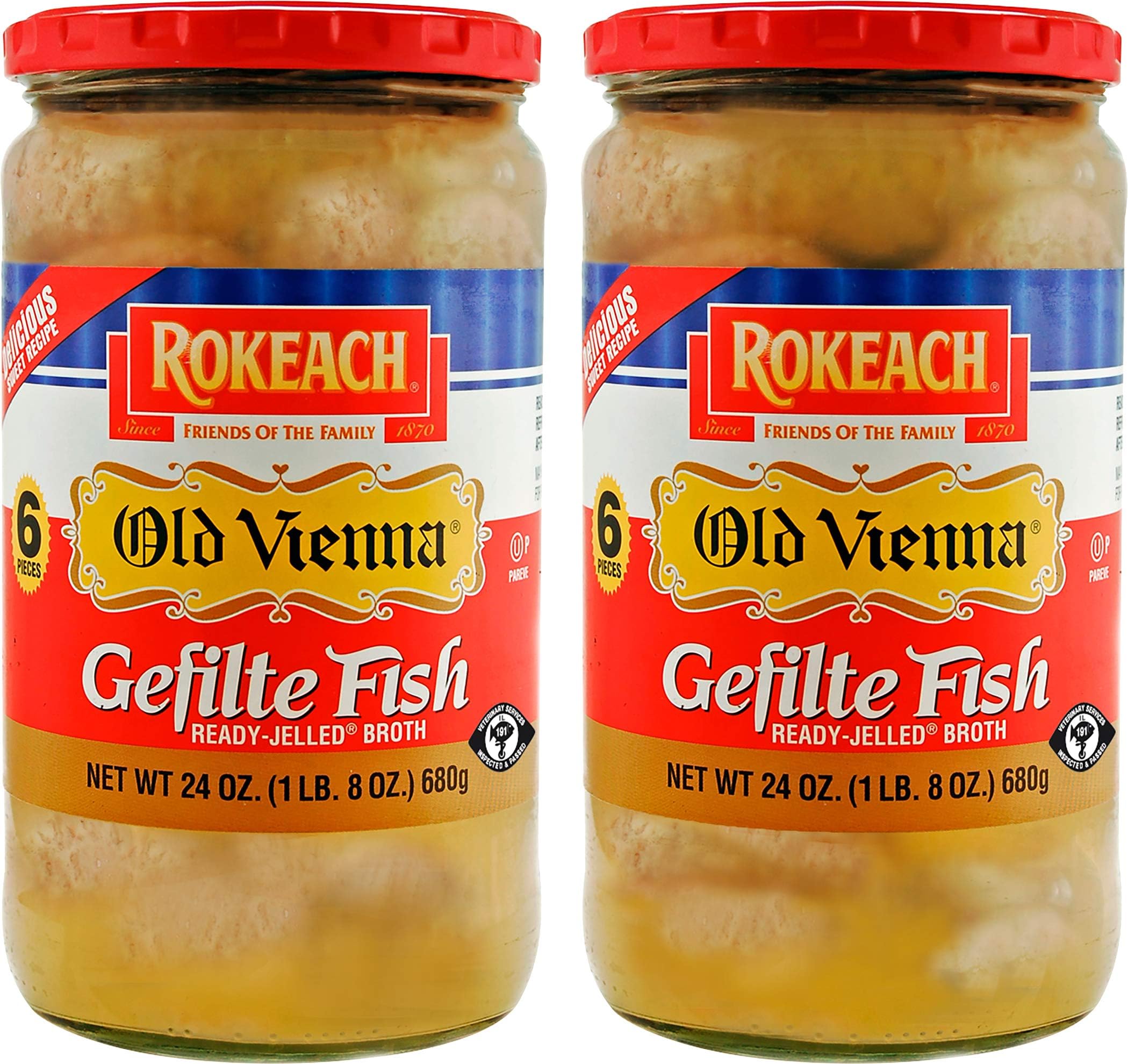 Amazon.com: Rokeach Old Vienna Gefilte Fish 24oz "2 Pack" Delicious ...