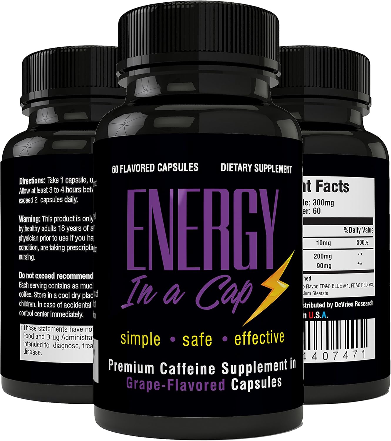 Amazon.com: Energy in-A-Cap | Natural Energy & Focus Supplement | 100% ...