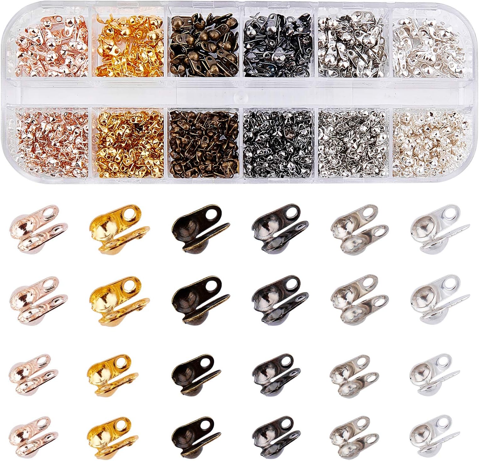 Amazon.com: UNICRAFTALE 300Pcs Golden 304 Stainless Steel Bead Calotte ...