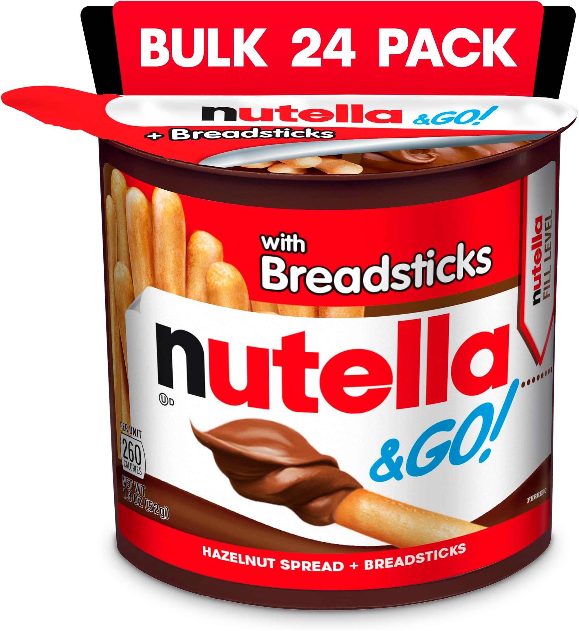 Amazon.com : Nutella & GO! Bulk 24 Pack, Hazelnut And Cocoa Spread With ...