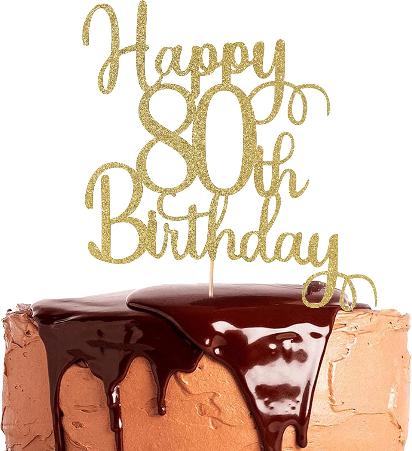 Amazon.com: Happy 80th Birthday Cake Topper - 80th Birthday Cake Topper ...