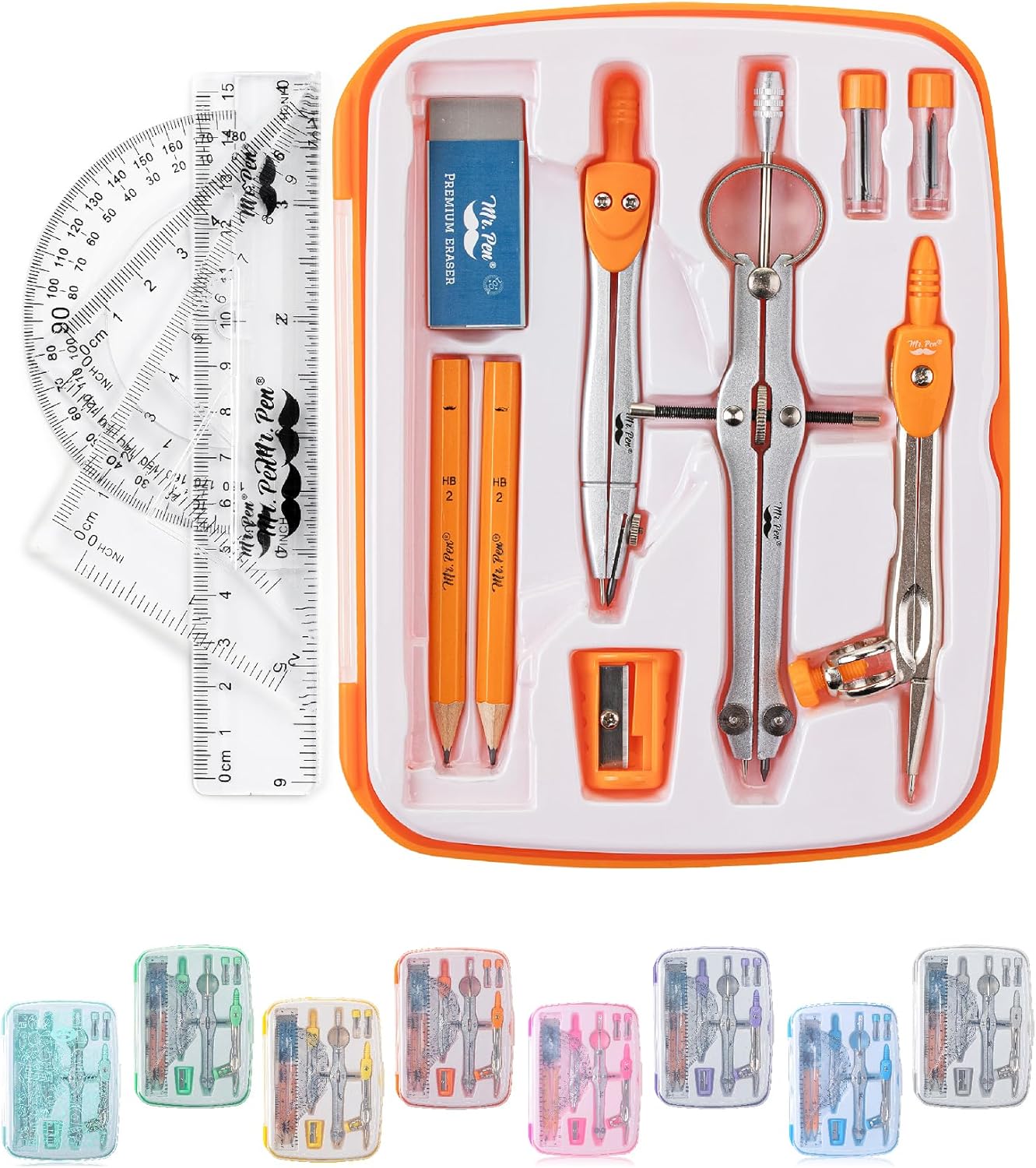 Amazon.com : Mr. Pen- Geometry Set, 13 pcs, Compass for Geometry ...