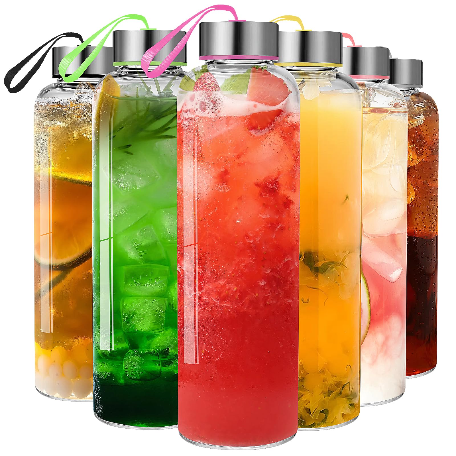 Snapklik.com : GoldArea Glass Water Bottles - 6 Packs 18oz Glass Bottles