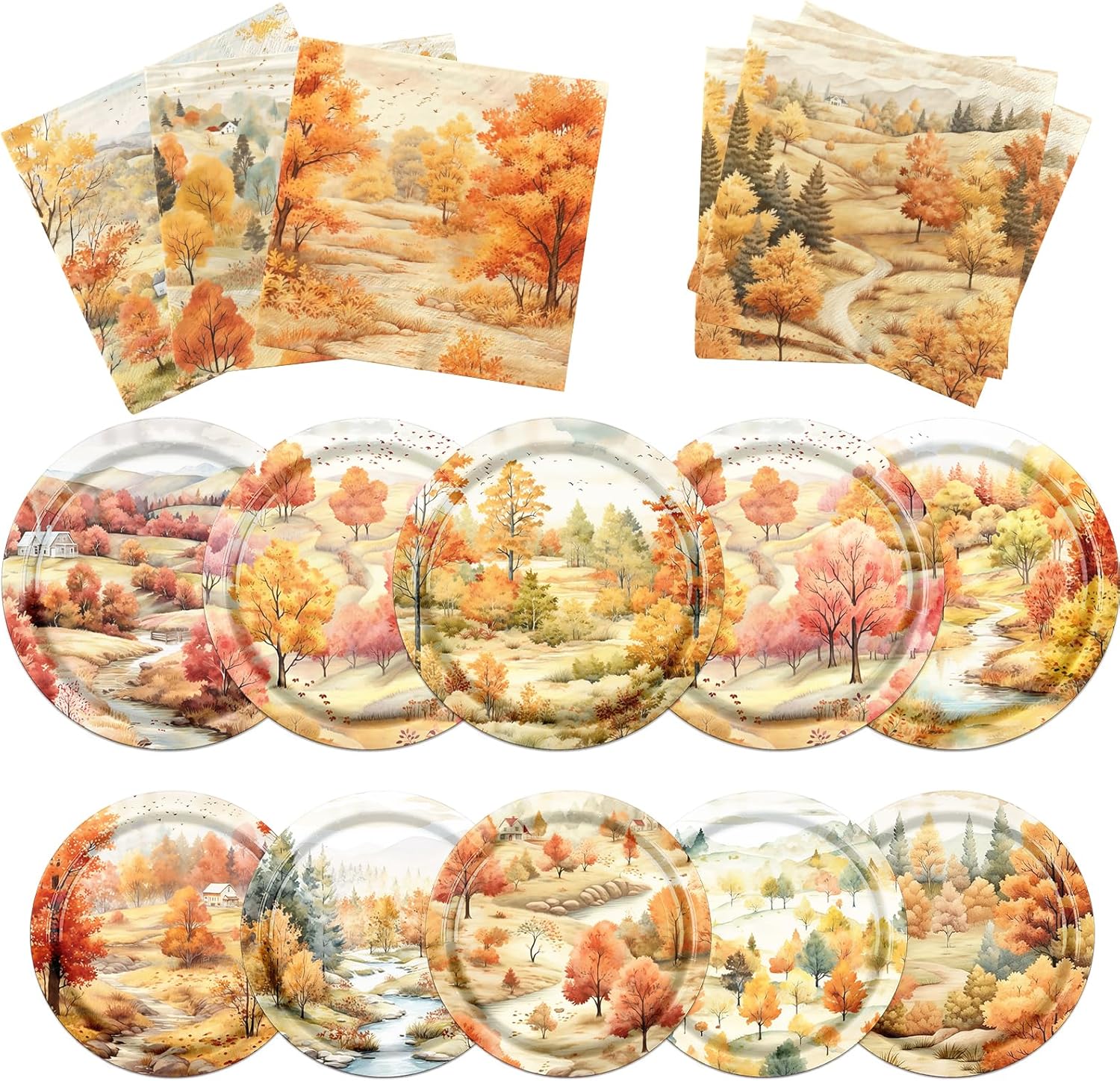 Amazon.com: Guzbewu Fall Birthday Party Decorations Tableware,Fall ...