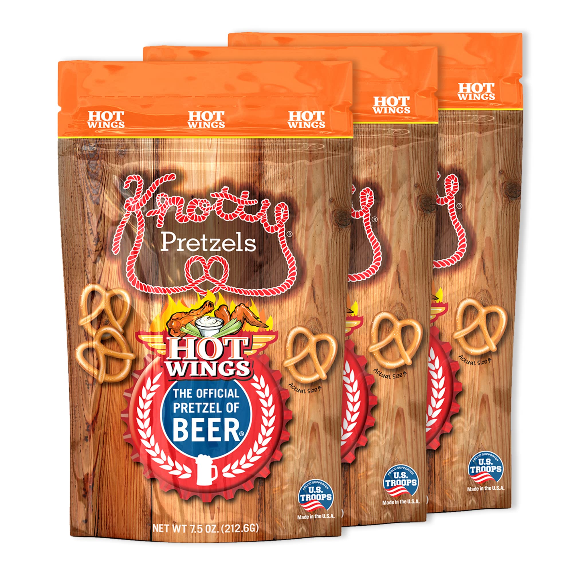 Amazon.com: Knotty Pretzels “The Official Pretzel of Beer” 7.5 oz Individual Seasoned Pretzels ...