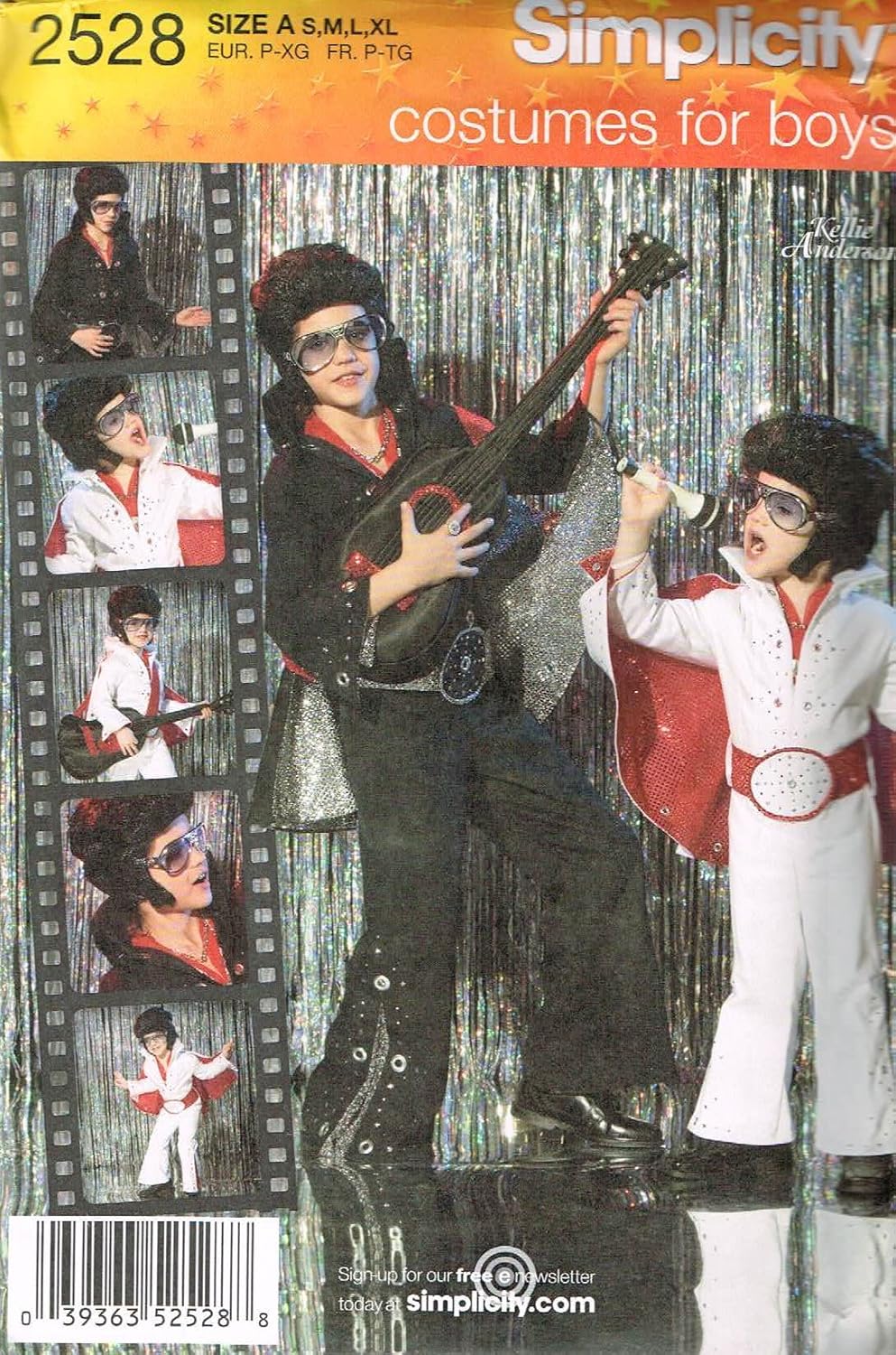 Amazon.com: Simplicity Pattern 2528 - Elvis Costume for Boys Sizes S ...