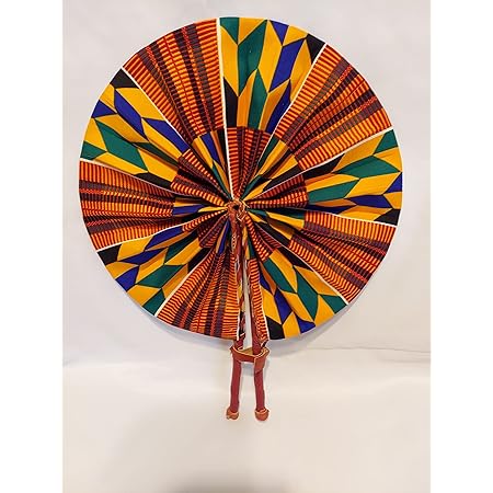 Amazon.com: 24 Pieces Africa Ankara Fan African Hand Fans for Women ...