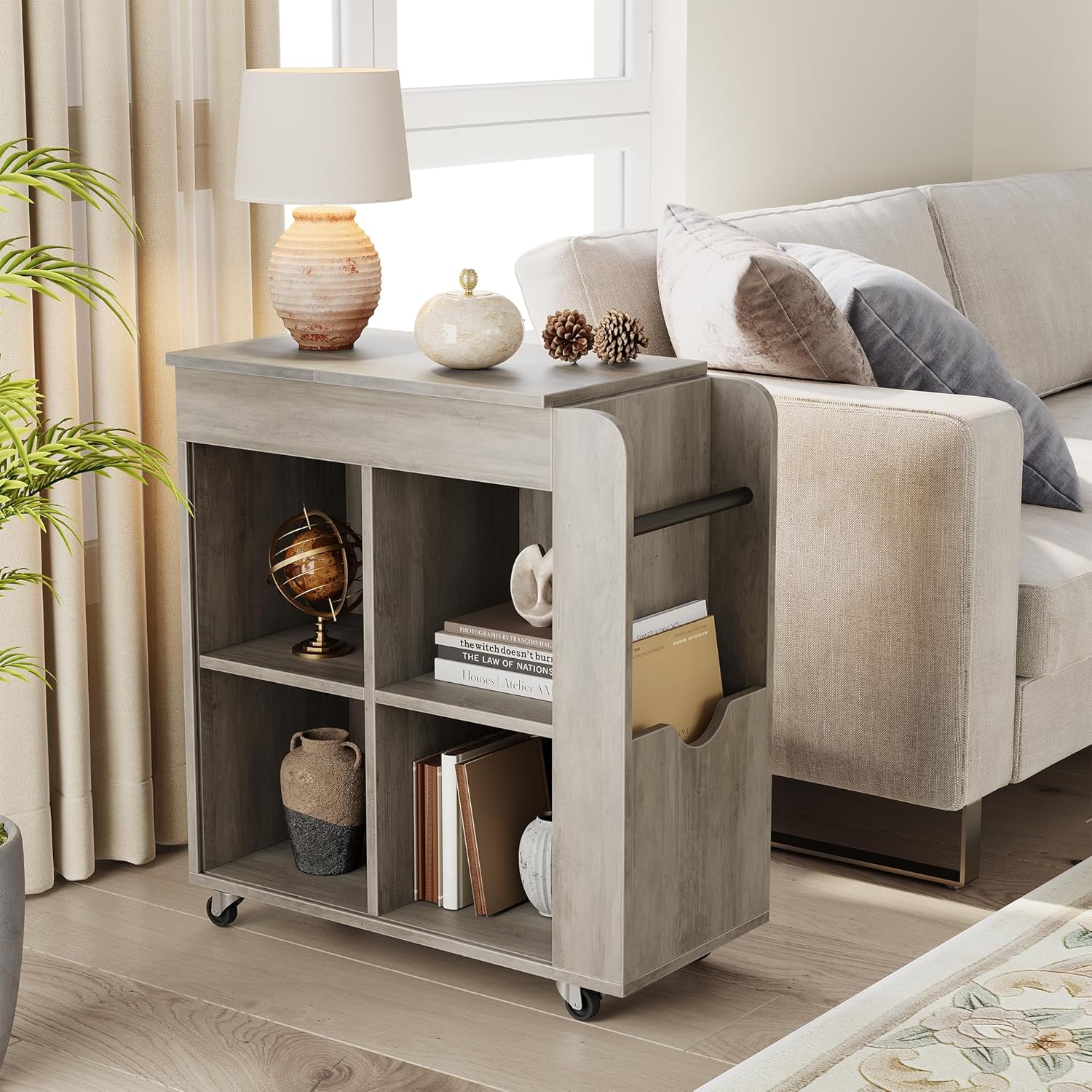 Amazon.com: IDEALHOUSE Side Table with Storage, Flip Top Sofa End Table ...
