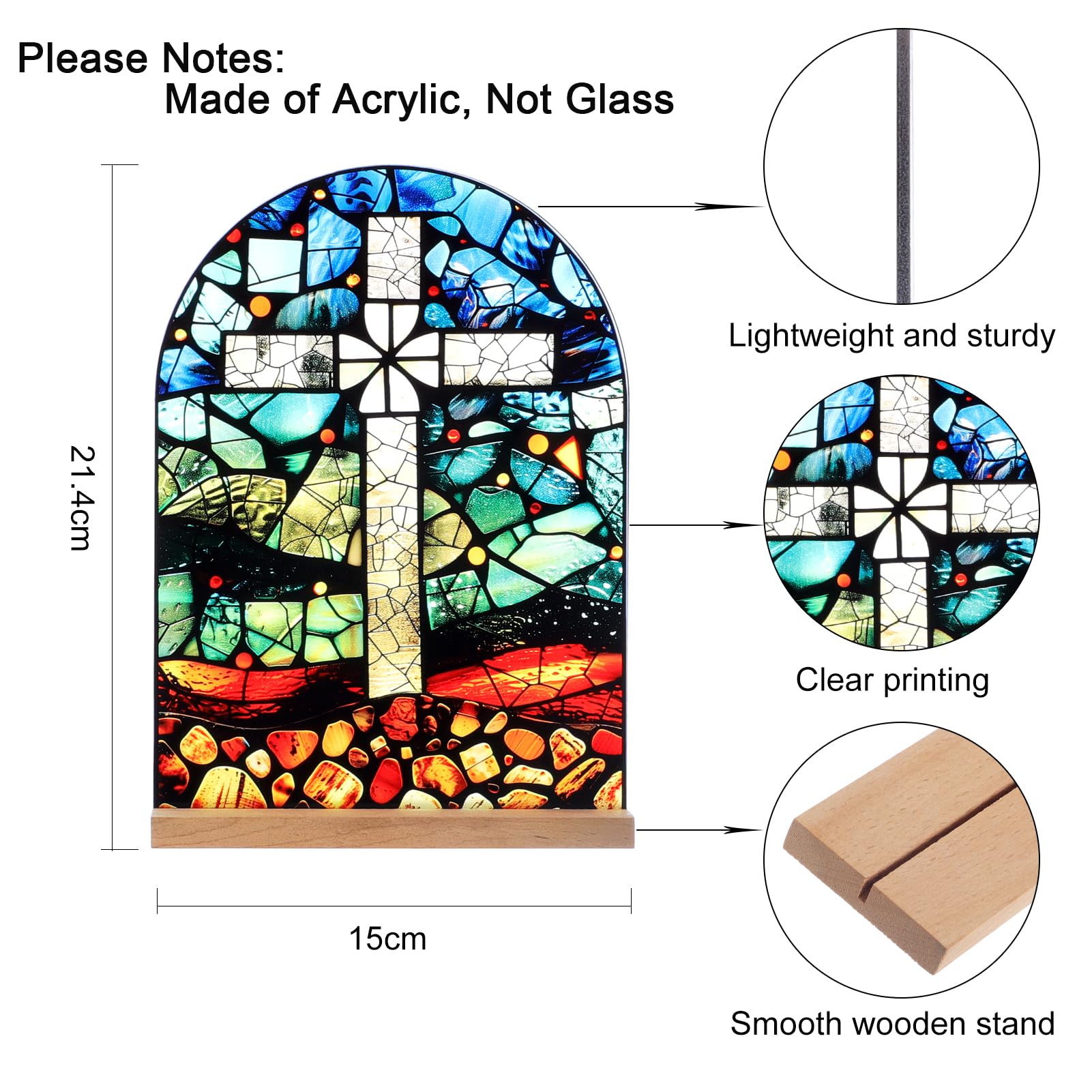 Snapklik.com : Cross Stand Catholic Ornament Statue Acrylic Desk Sign ...