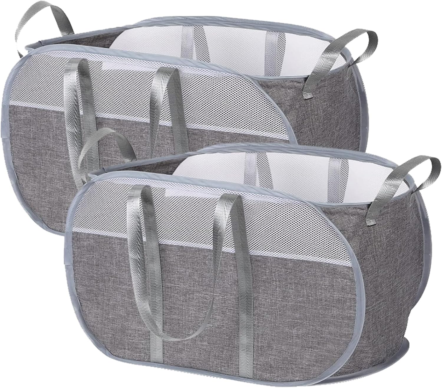Pop Up Collapsible Laundry Baskets,2Pack Foldable Mesh Popup Water ...