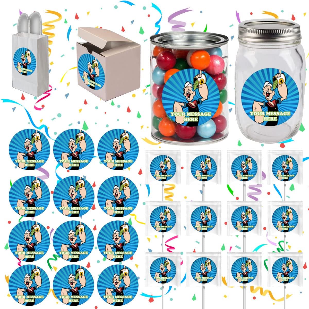 Amazon.com: Popeye Party Favors Supplies Decorations Stickers 12 Pcs ...