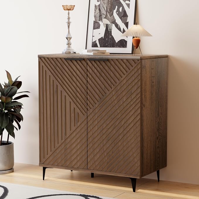 Amazon.com - Chilihom Sideboard Buffet with Storage, Fluted Cabinet ...