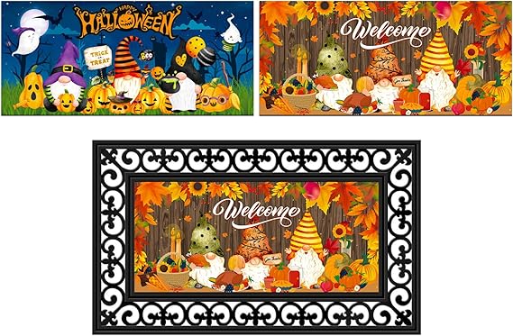 Amazon.com: 2pc Doormat Inserts-2 Holidays Interchangeable Entrance ...
