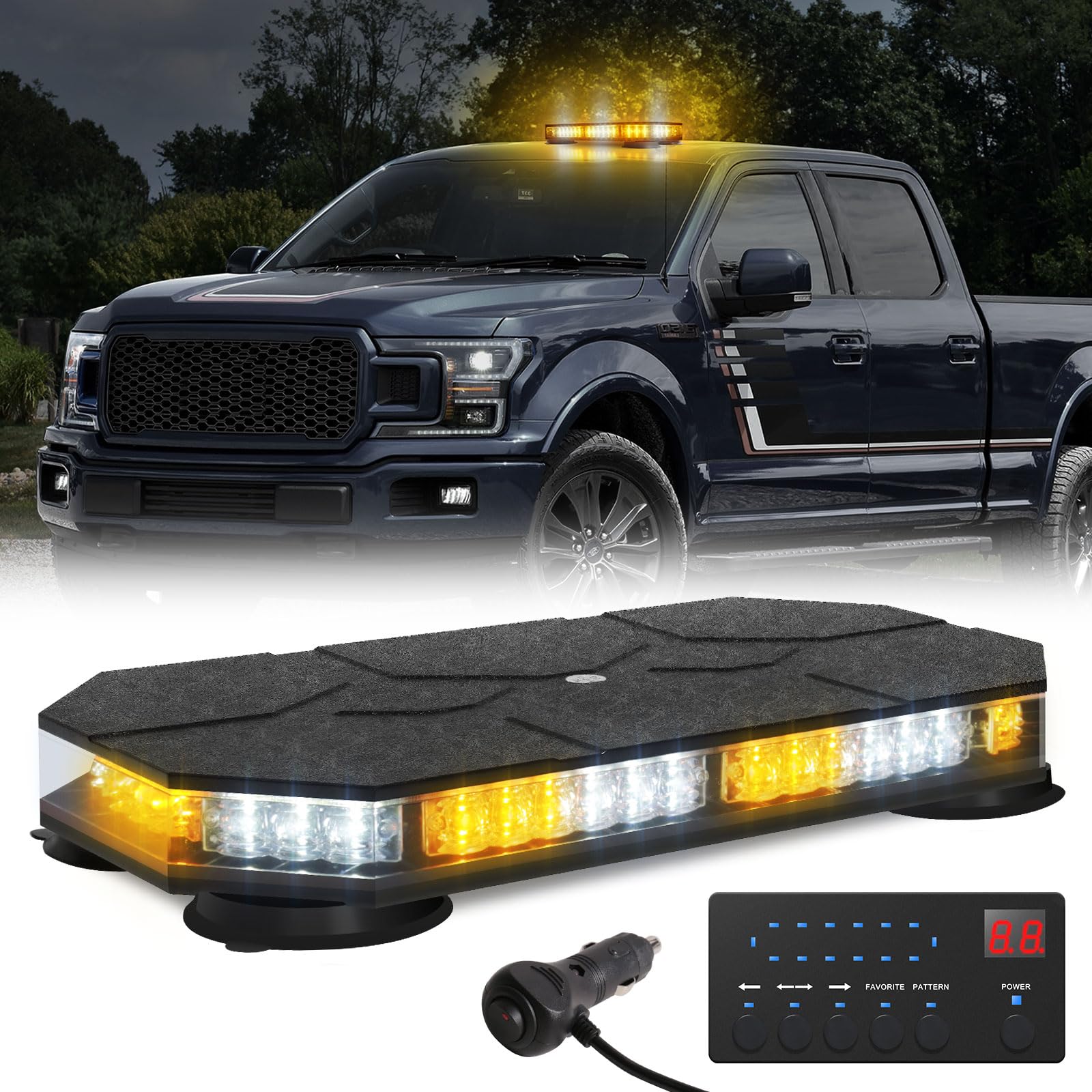 42 LED Roof Top Strobe Beacon Warning Lights w/Directional Arrow ...