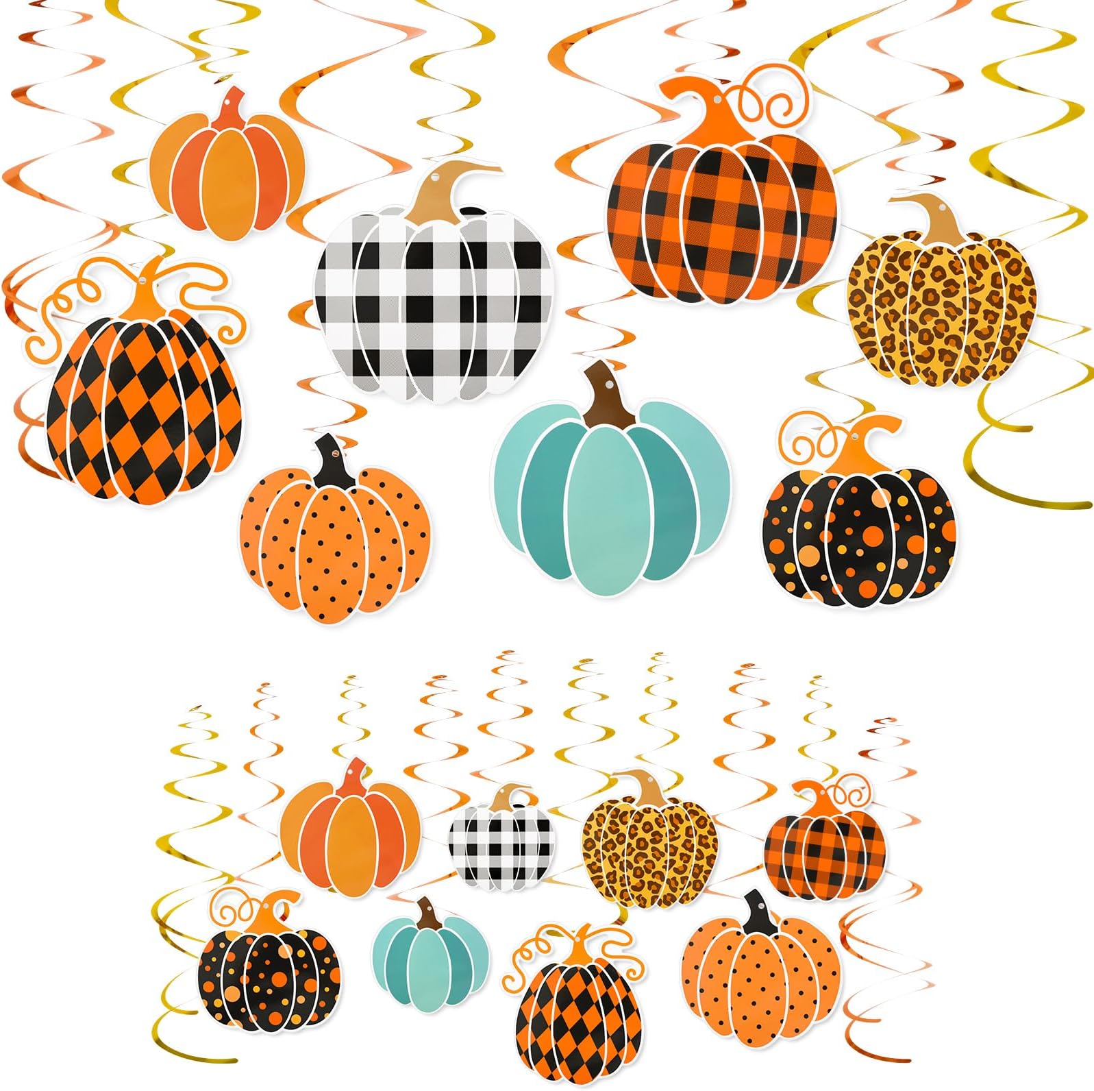 Amazon.com: Fall Decor Pumpkin Maple Leaf Hanging Swirl - Fall ...