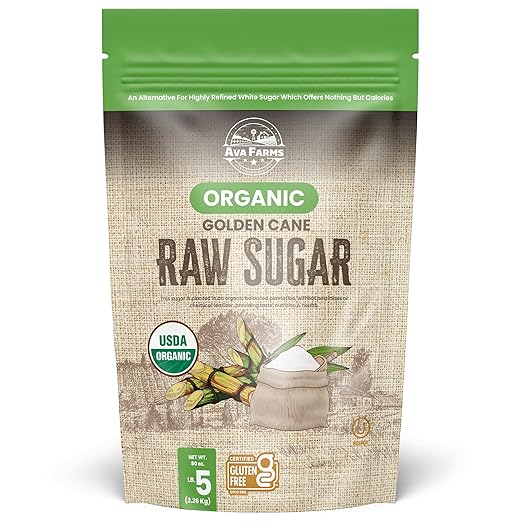 Amazon.com: Ava Farms Certified Organic Cane Sugar - Golden Pure Cane ...