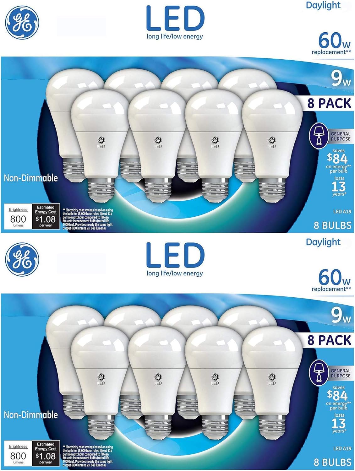 GE 60W Replacement Daylight LED 8 Pack (16 Pack, Daylight) - Amazon.com