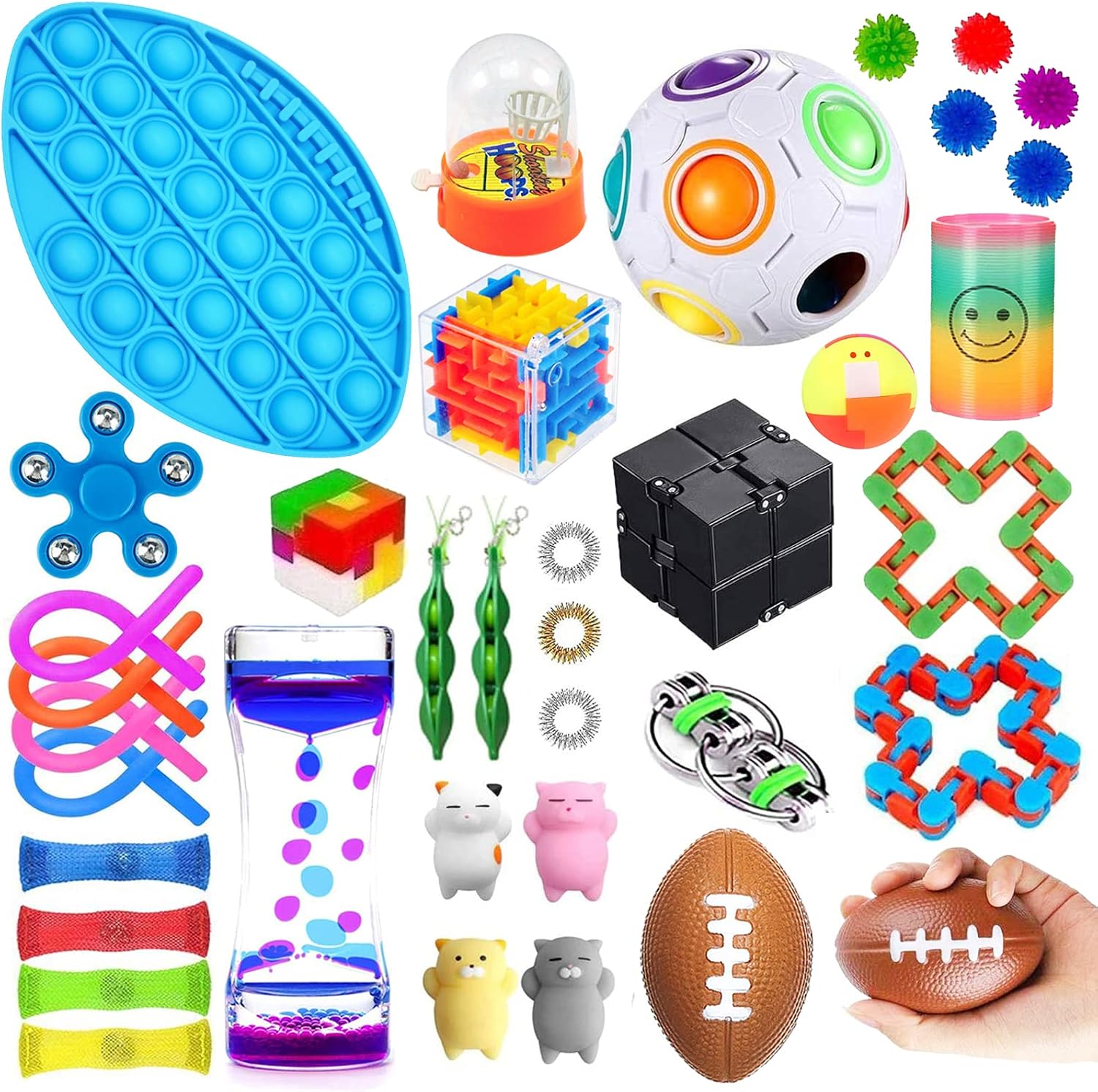 Amazon.com: Fidget Sensory Toys Set 37 Pcs Relieves Stress and Anxiety ...