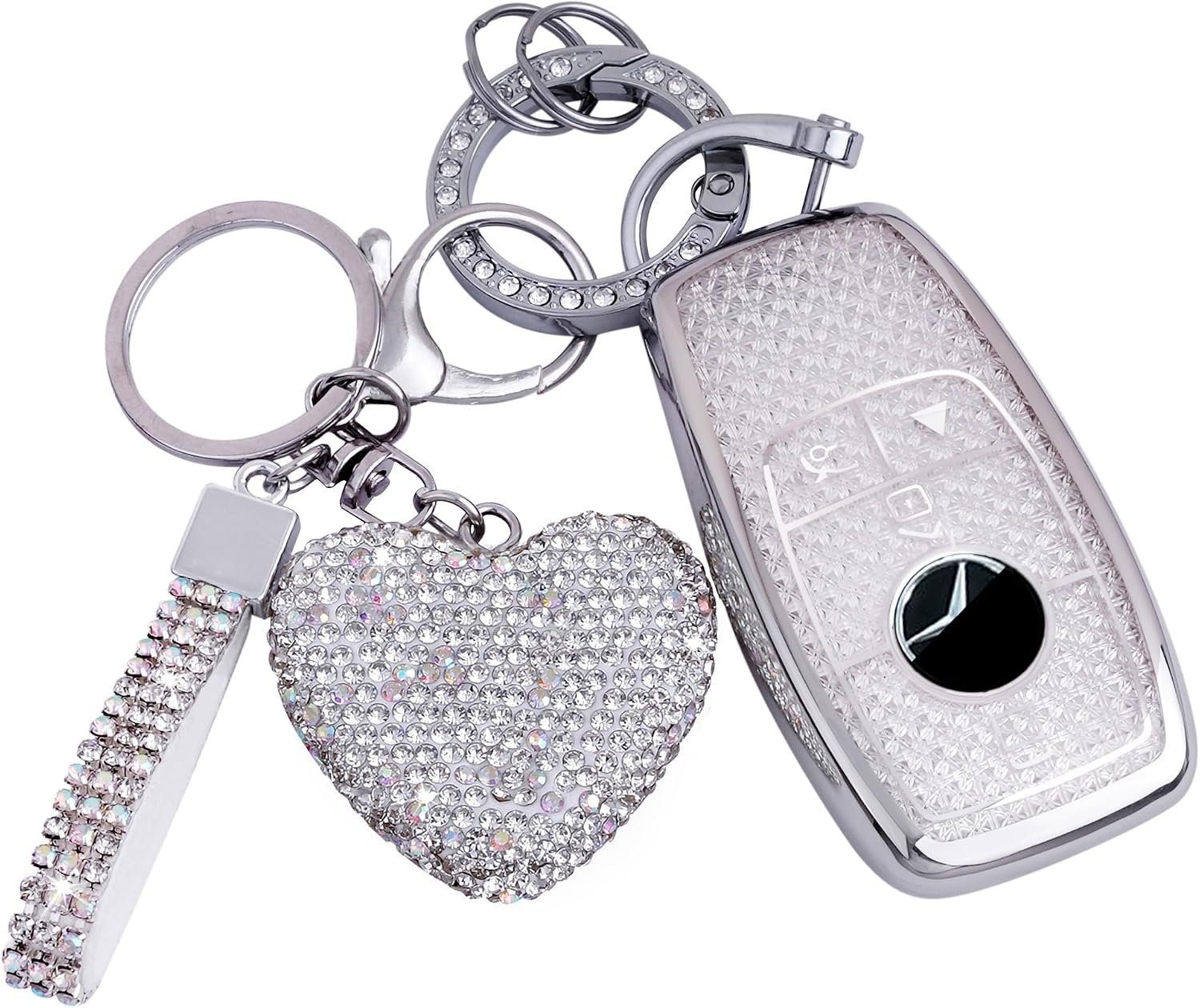 Amazon.com: Meruns for Mercedes Benz key fob cover with Diamond Bling ...