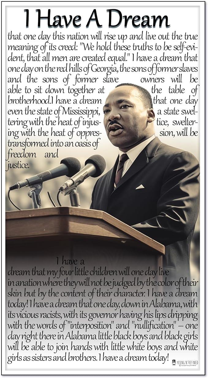 Amazon.com: Martin Luther King Jr. Banner for Classroom Laminated ...
