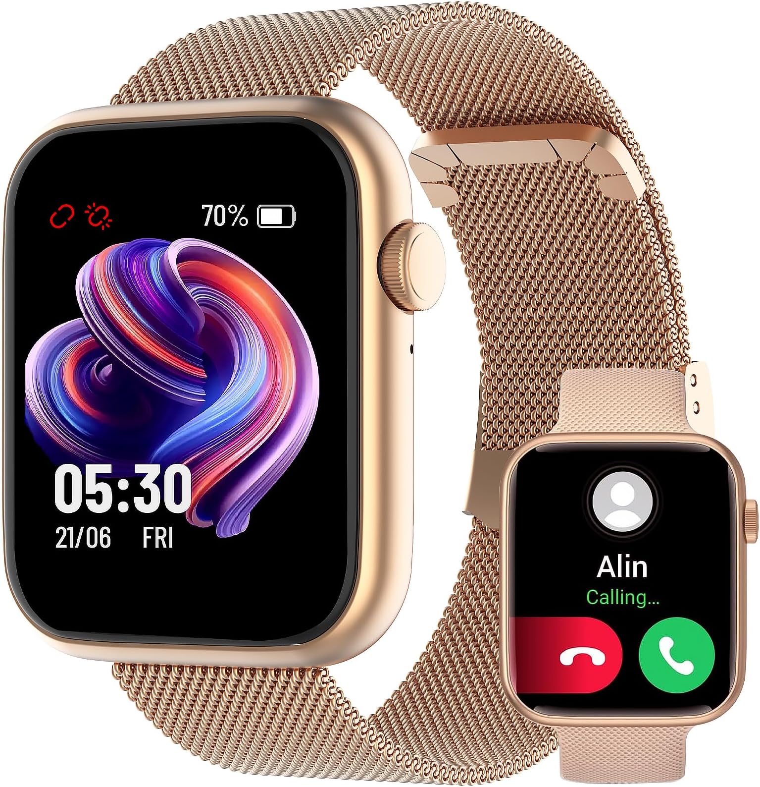 BVILY Smartwatch, 1,85" Reloj Inteligente con Llamadas Bluetooth IP67 ...