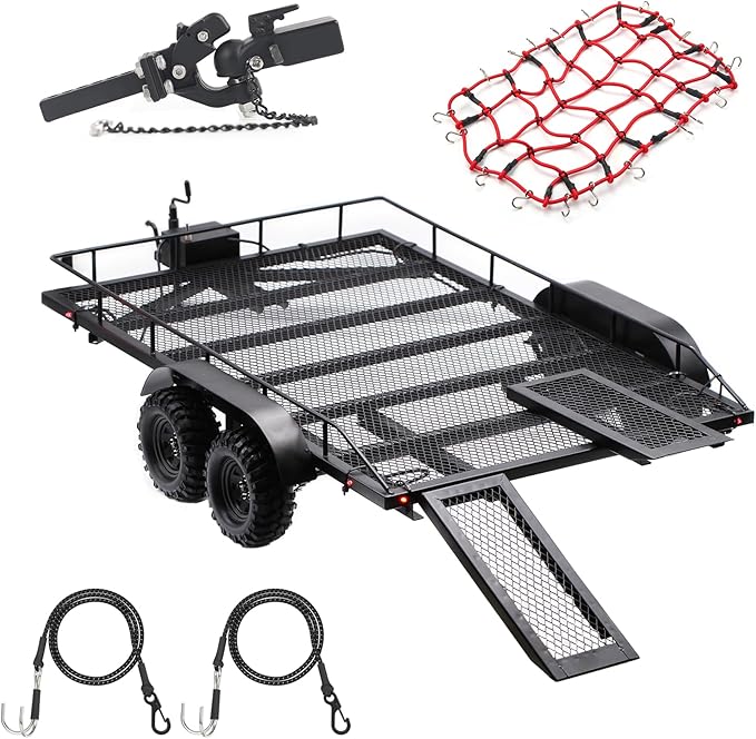 Amazon.com: AMK RC Trailer, Metal 1/8 1/10 RC Car Trailer with ...