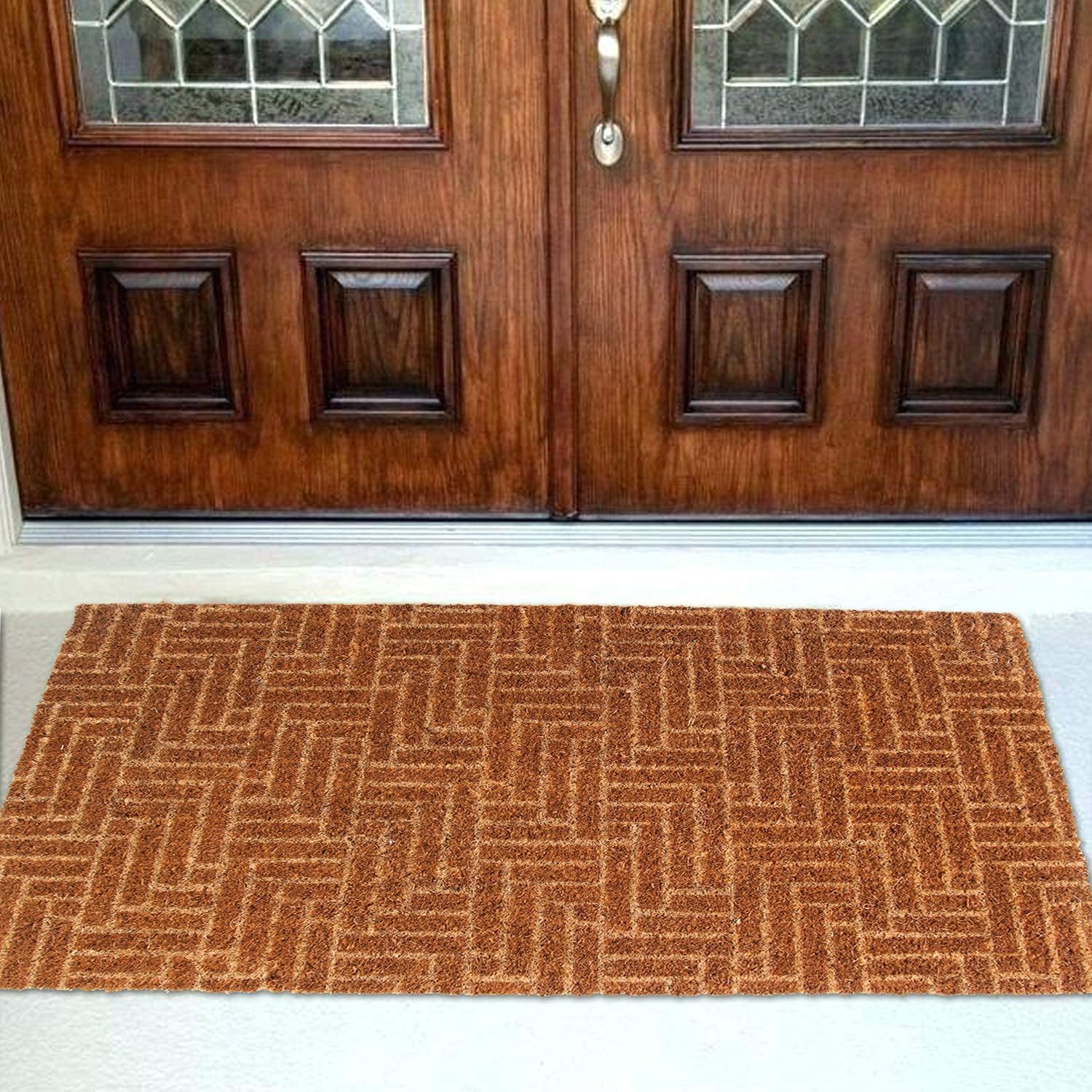 Buy ATMAH Coir Doormat (Natural mat with Border, Brown,35cm X 60cm ...