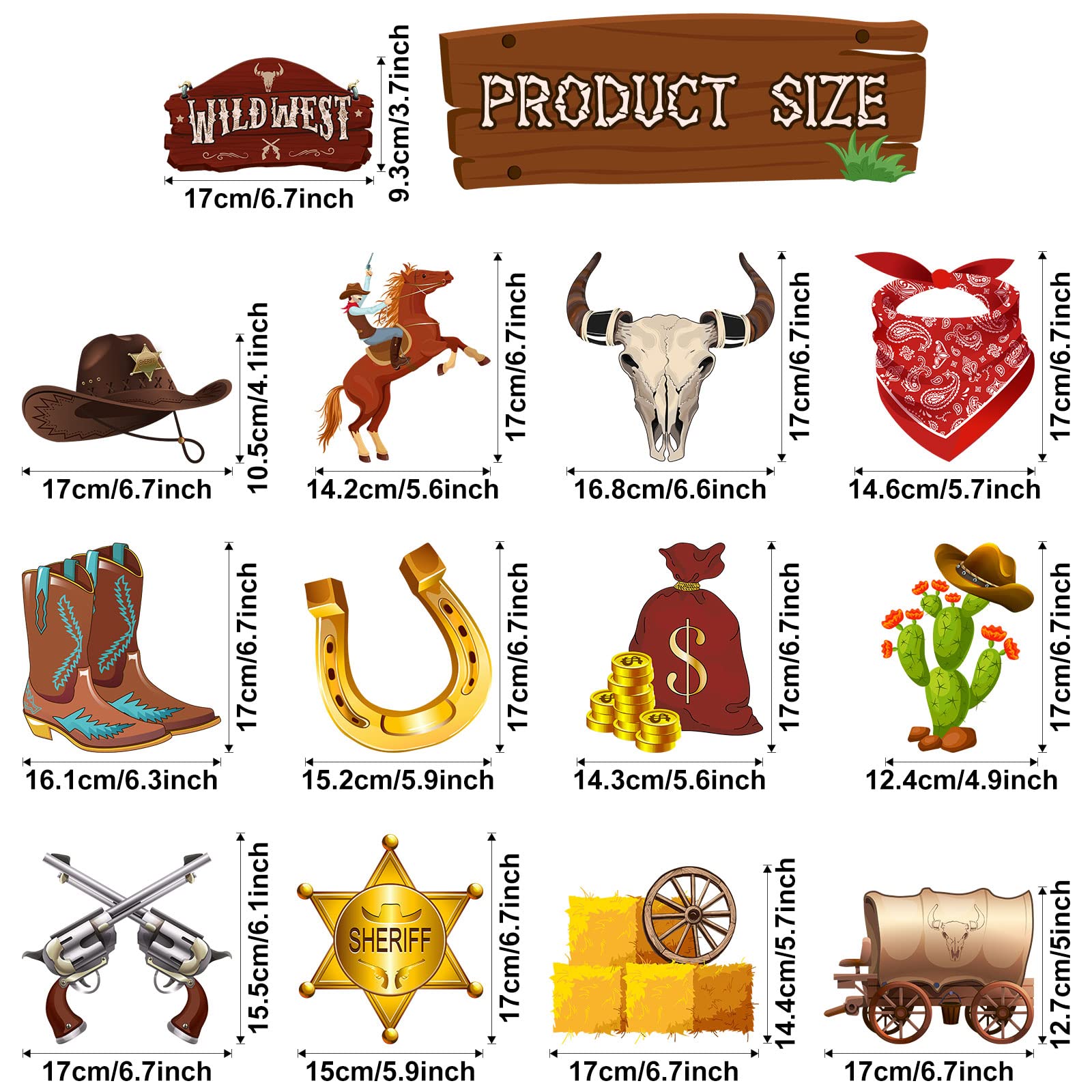 Snapklik.com : Funrous 55 Pcs West Cowboy Themed Party Decoration Wild ...