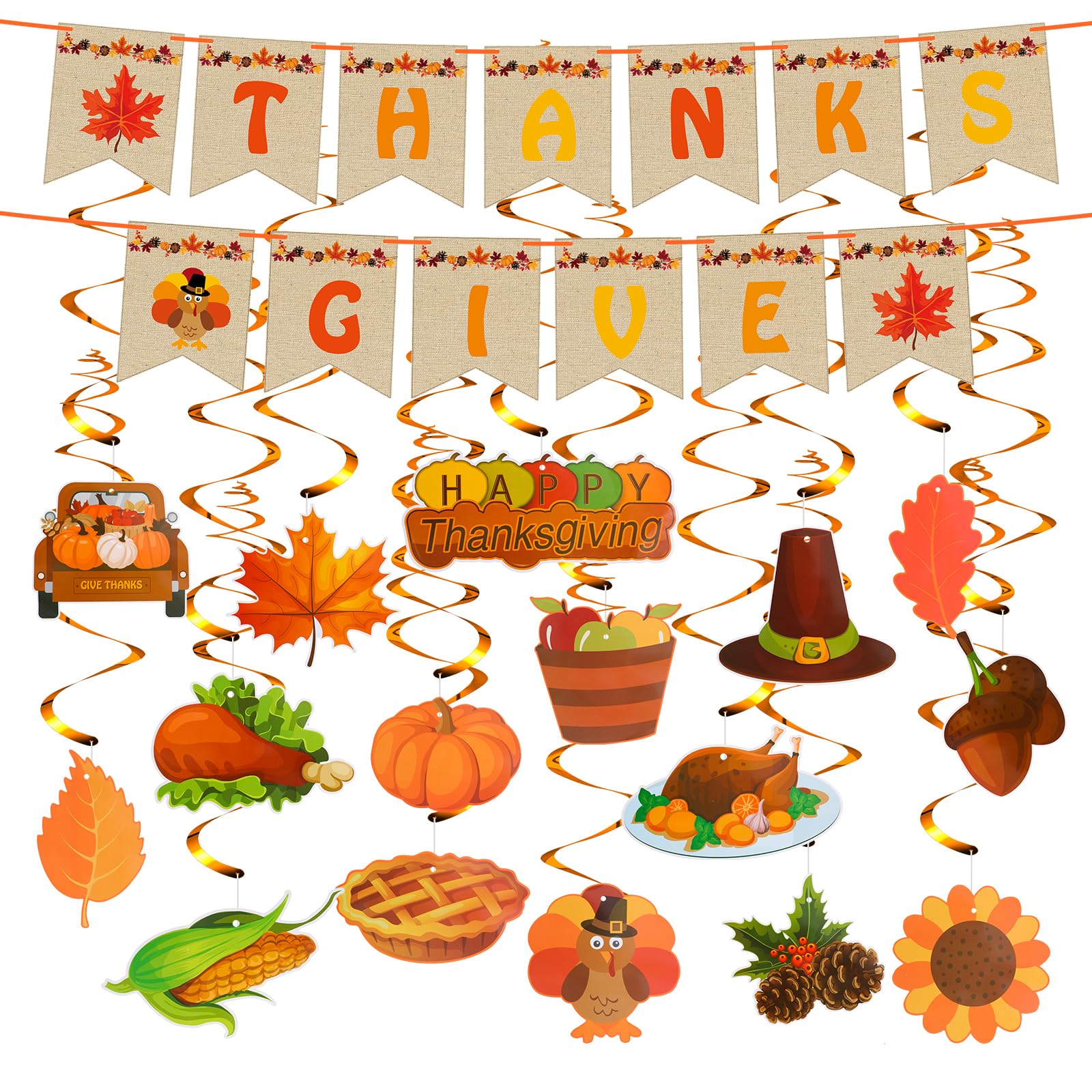 Snapklik.com : Thanksgiving Hanging Decorations, 29 Pieces Pre ...
