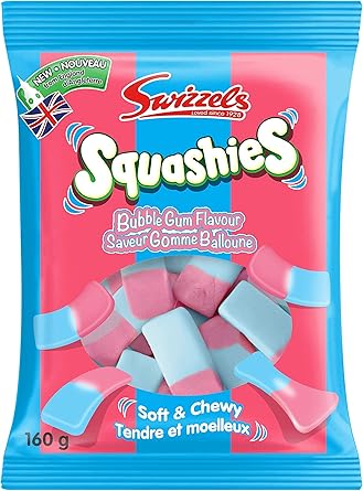 Squashies, Soft & Chewy Marshmallow Candy, Bubble Gum Flavour, 160 ...