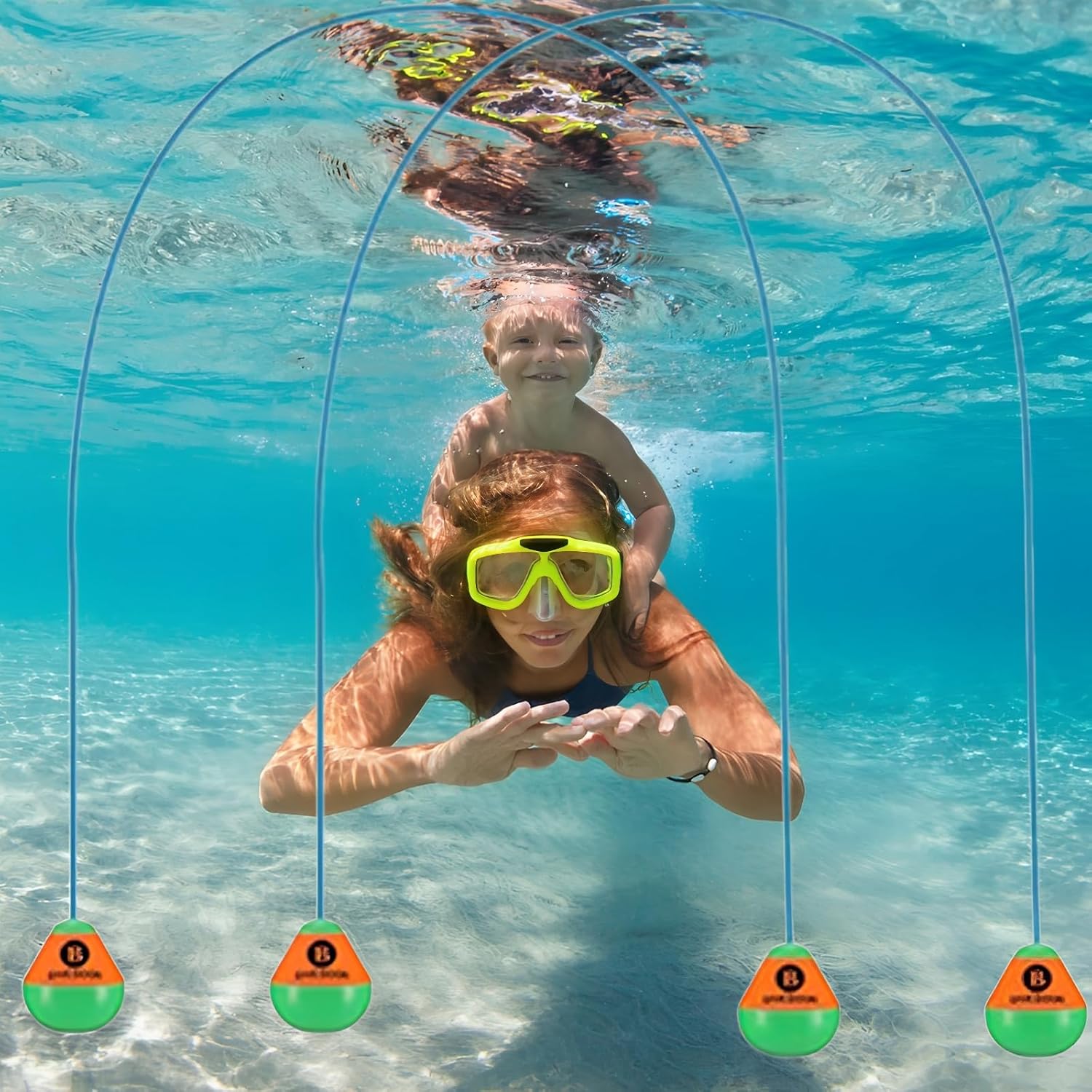 AHEJIOO Pack of 2 2.5 m Diving Rings for Children, Pool Toy, Diving Toy ...