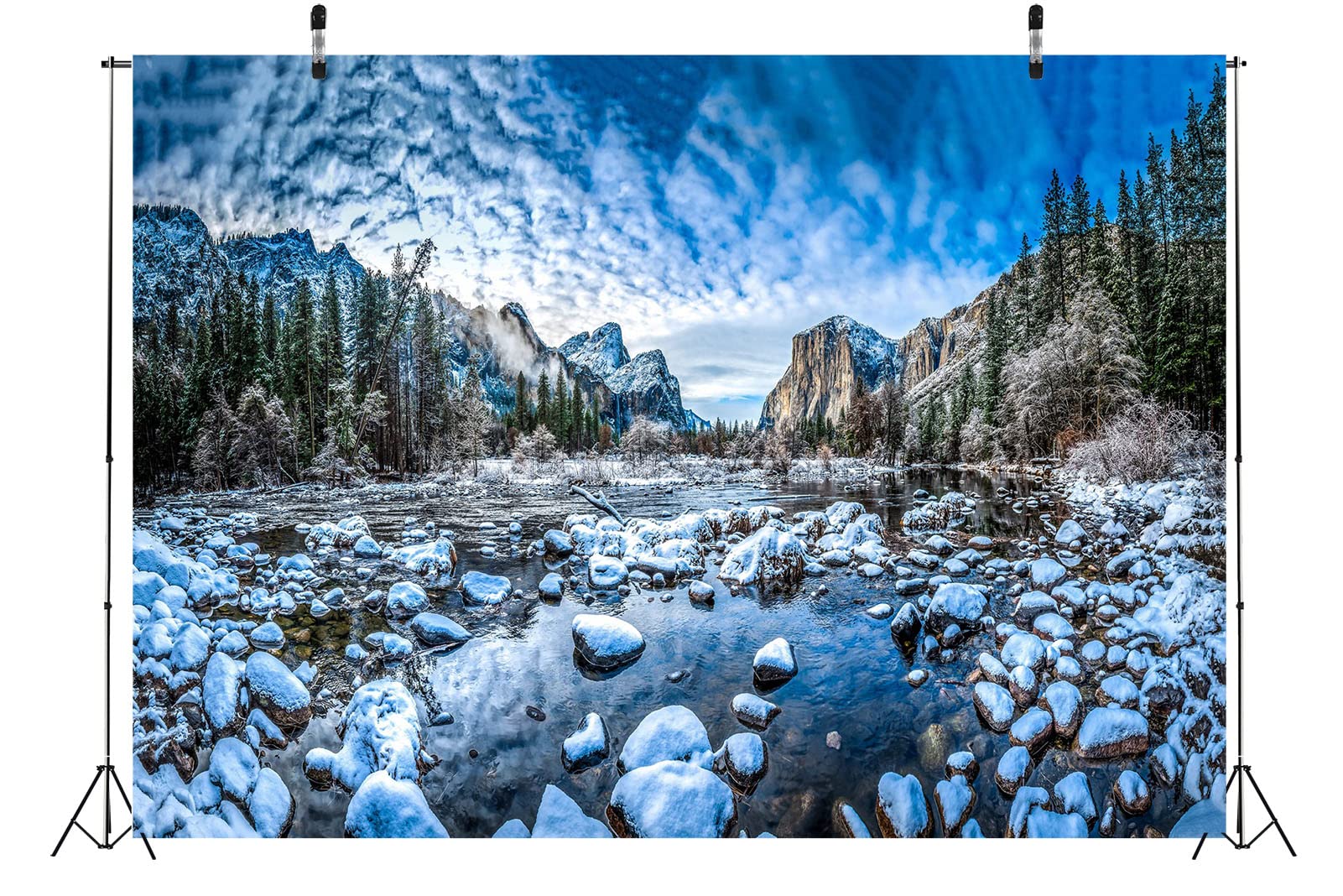 Blue Lake Landscape Backdrop BELECO 7x5ft Mountain Forest Backdrop ...