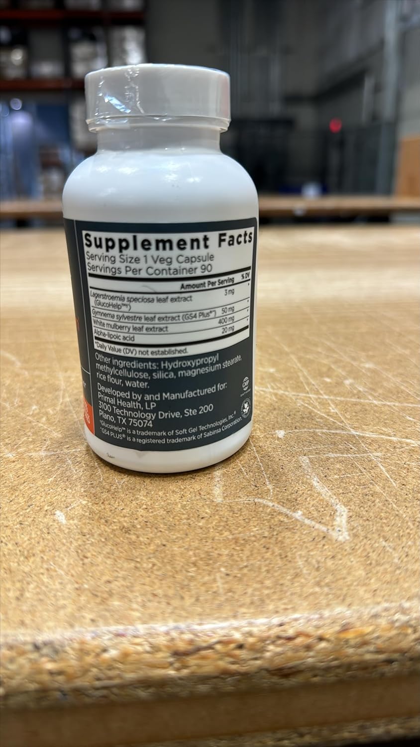 Primal Labs GlucoBurn Support Supplement with White Mulberry & Alpha ...