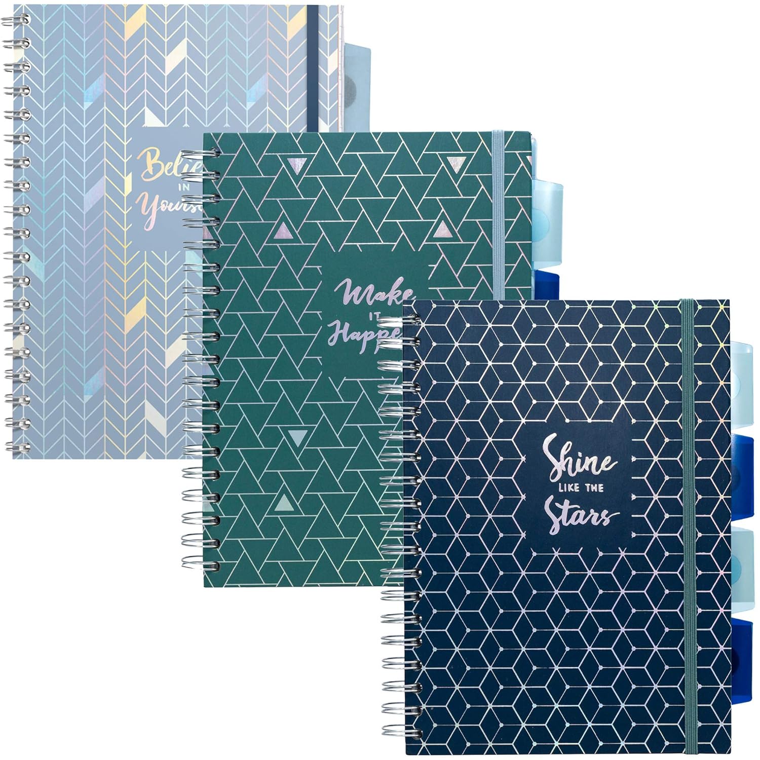 Pukka Pad 5-Subject Divider Ruled Notebook, 3-Pack, 7 x 10 inch, 100 80 ...