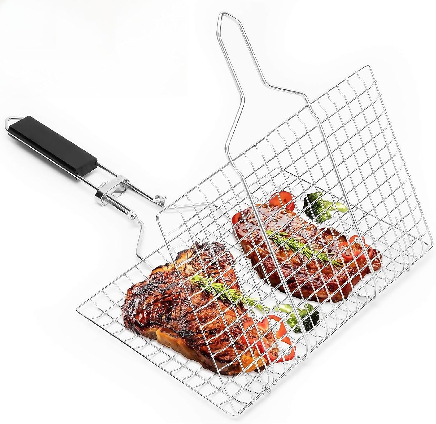 Amazon.com: YHRDPP Portable BBQ Grill Basket - Stainless Steel Fish ...
