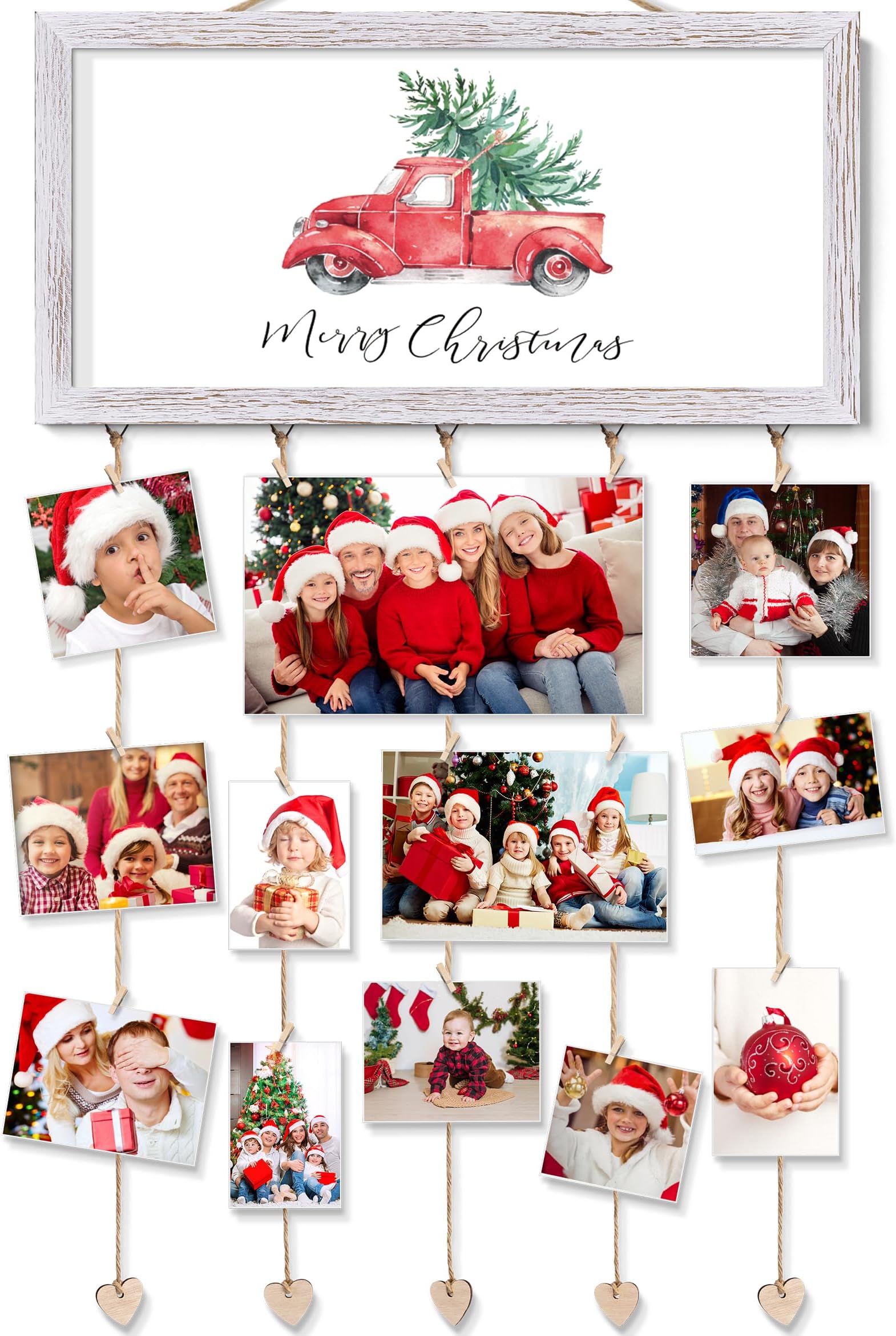Amazon.com: Farochy Christmas Card Holder Picture Board Frames Collage ...