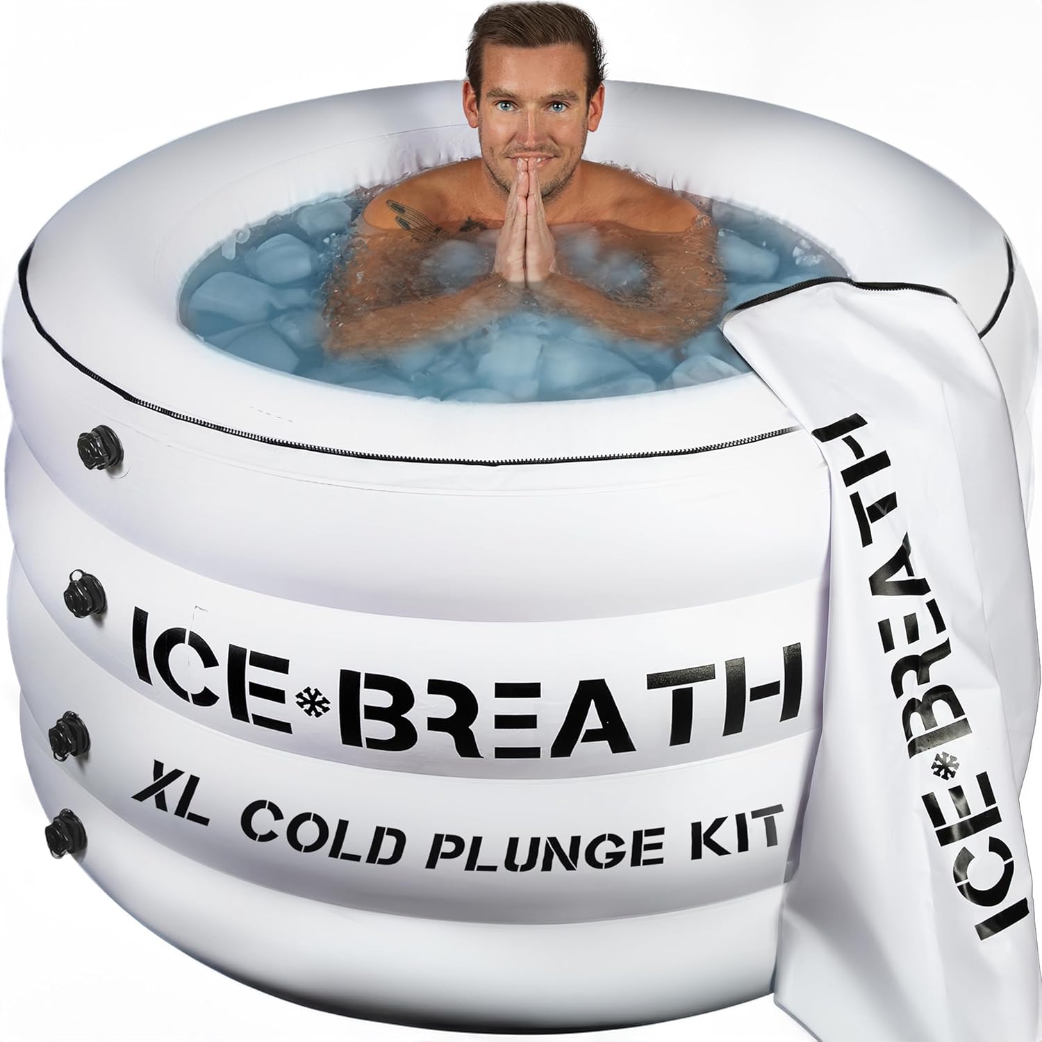 ICEBREATH Portable Inflatable Cold Plunge Pool, Rectangular White ...