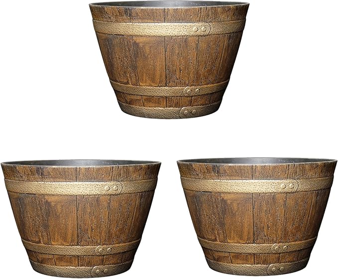 Amazon.com : Classic Home and Garden Outdoor Whiskey Resin Flower Pot ...