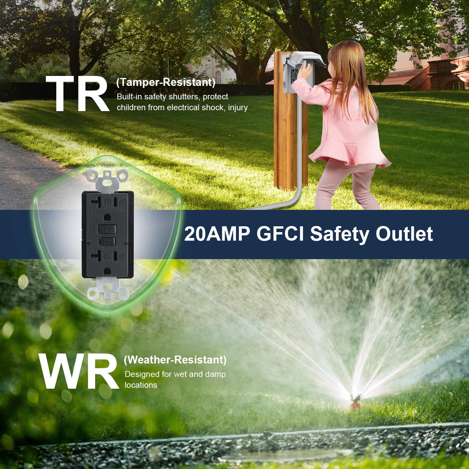 Snapklik.com : TREEWELL Outdoor Electrical Outlet Box, Dual 20 AMP WRTR ...